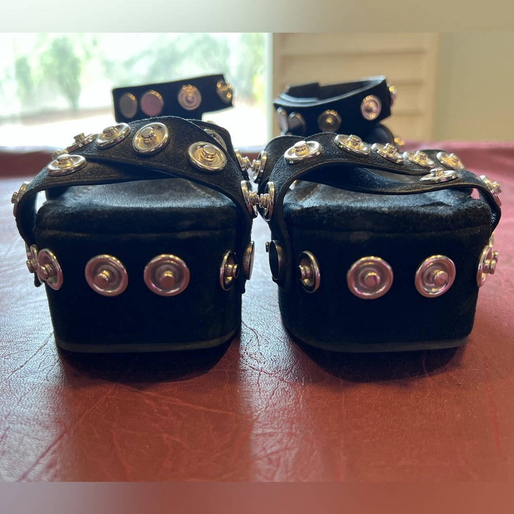 Alexander Wang Suede Studded Platform Sandal - Gem